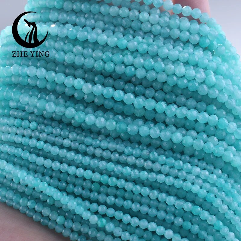 Бусины ZHEYING из натурального камня 2, 3, 4 мм: аквамарин, 3mm(about 120pcs), 94Amazonite Rare