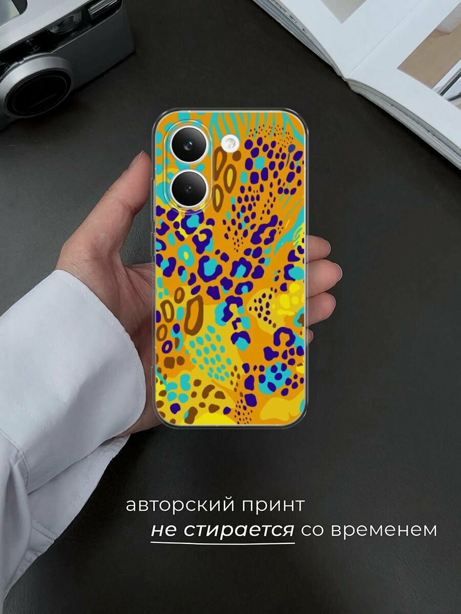 Чехол на Poco X8 Pro / Поко X8 Про с принтом Желтый леопардовый фон — фото 1
