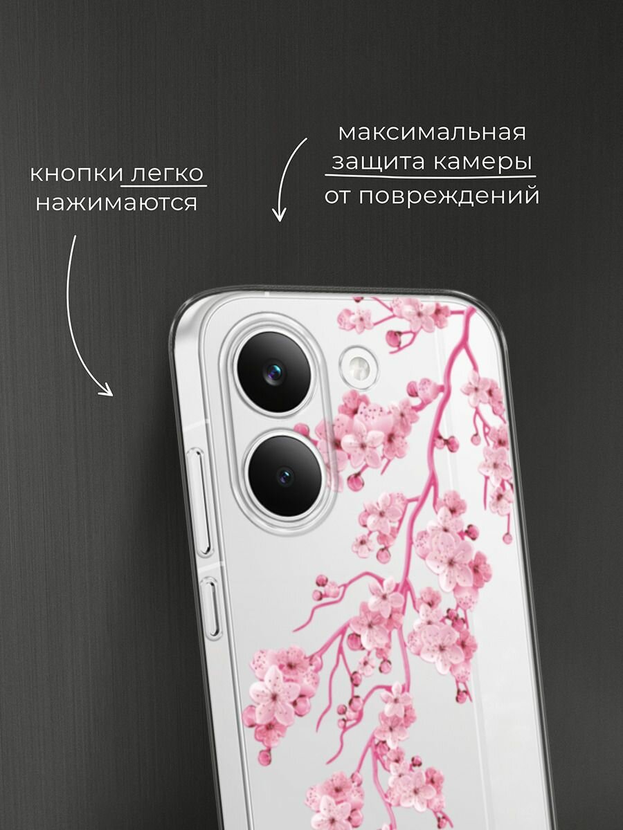 Силиконовый чехол на Poco X8 Pro / Поко X8 Про с принтом Ветка сакуры 2 — фото 1
