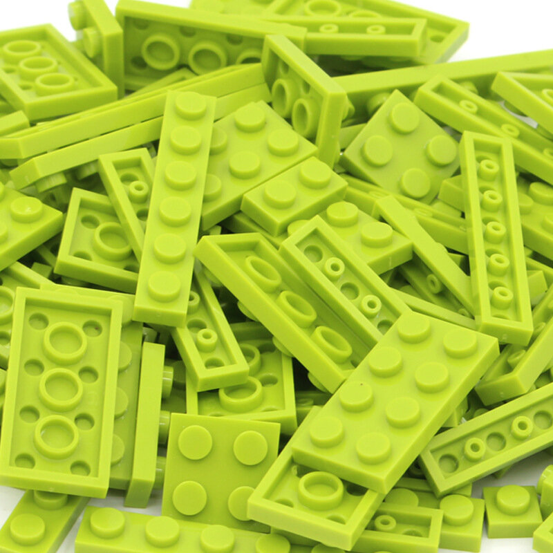 Смешанный набор LEGO-стиля мелких кирпичиков базовые плоские тонкие пластины светло-зеленый 100г образовательная
