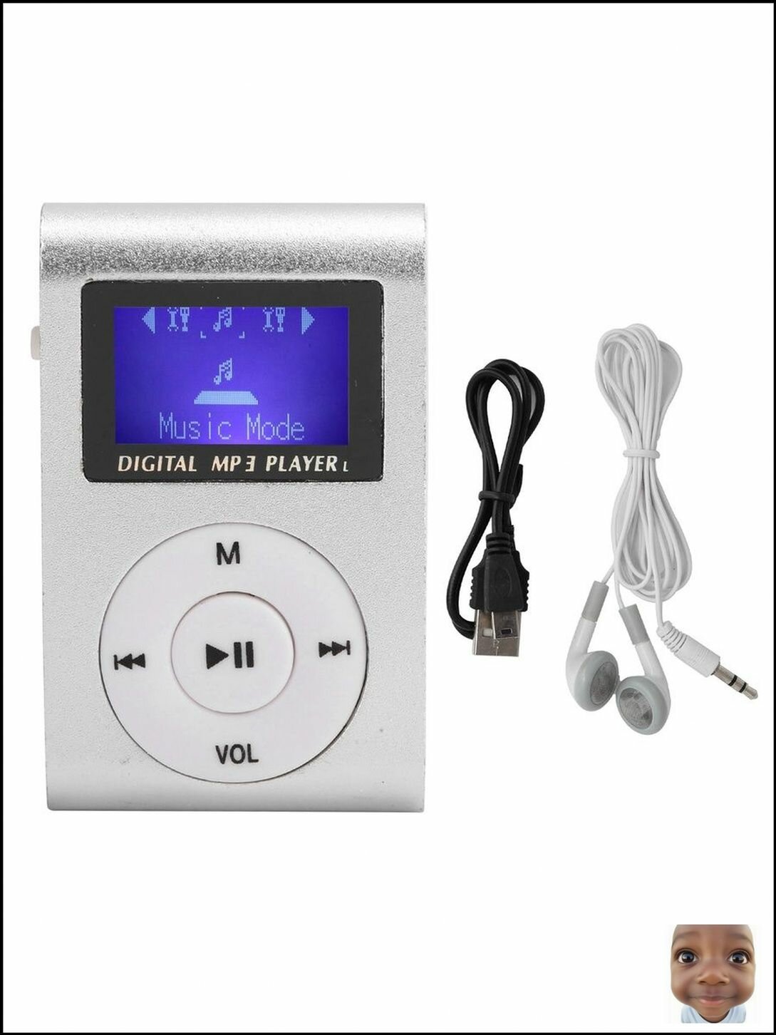 AimmiA MP3-плеер без диска, серебристый