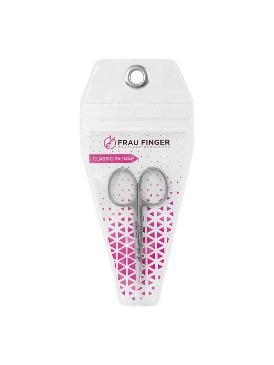 Frau Finger Ножницы маникюрные для кутикулы изогнутые / Classic FS-112SP, глянцевые, ручная заточка, 9 см