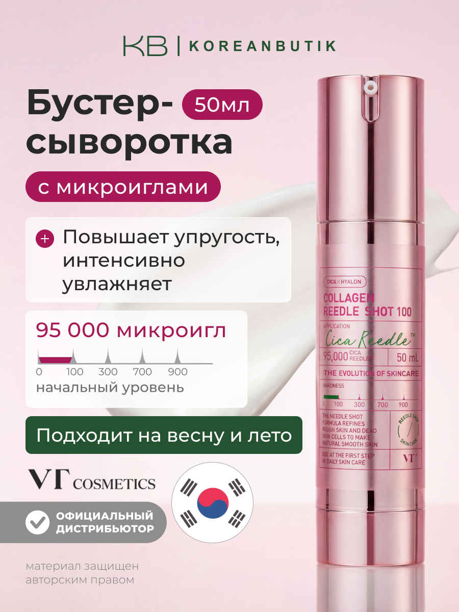 Бустер-сыворотка с микроиглами и коллагеном | VT Cosmetics Collagen Reedle Shot 100 50ml