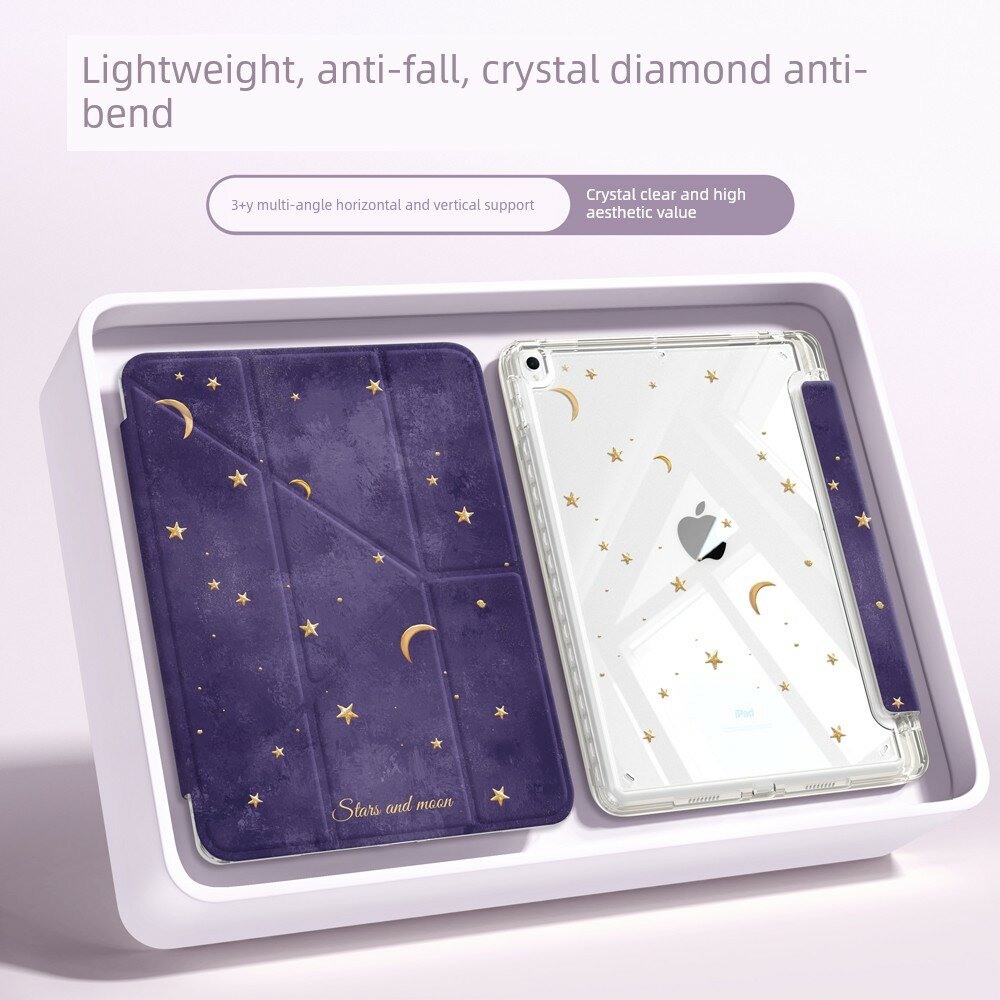 Apple iPad 11-е поколение 2025 11-дюймовый защитный чехол с отсеком для ручки, звездная река пурпурный, тонкий и
