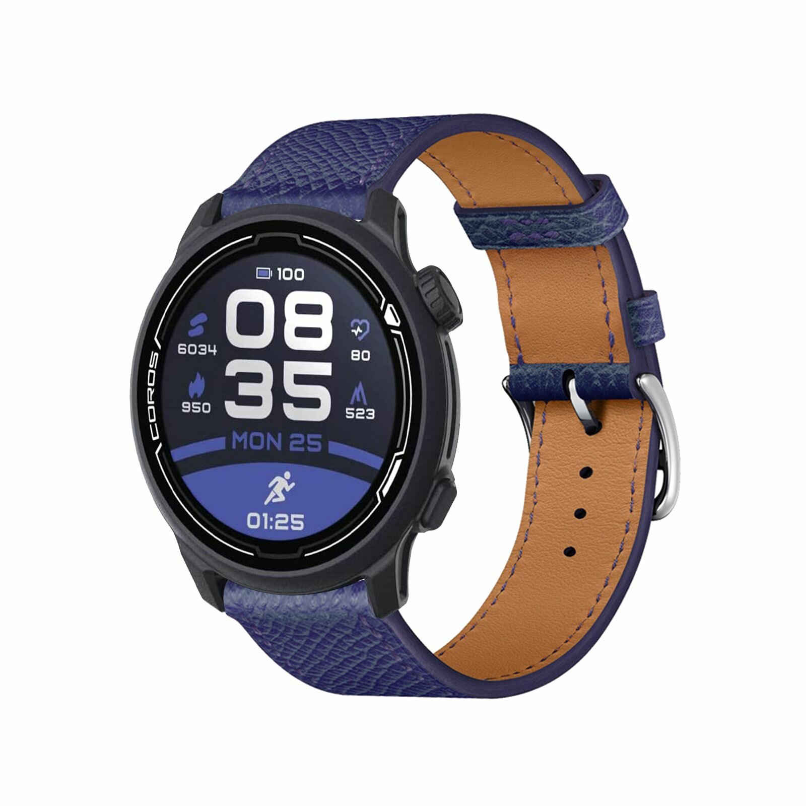 Кожаный ремешок для часов Coros Pace 2/ Coros Apex 42mm, С застежкой из нержавеющей стали