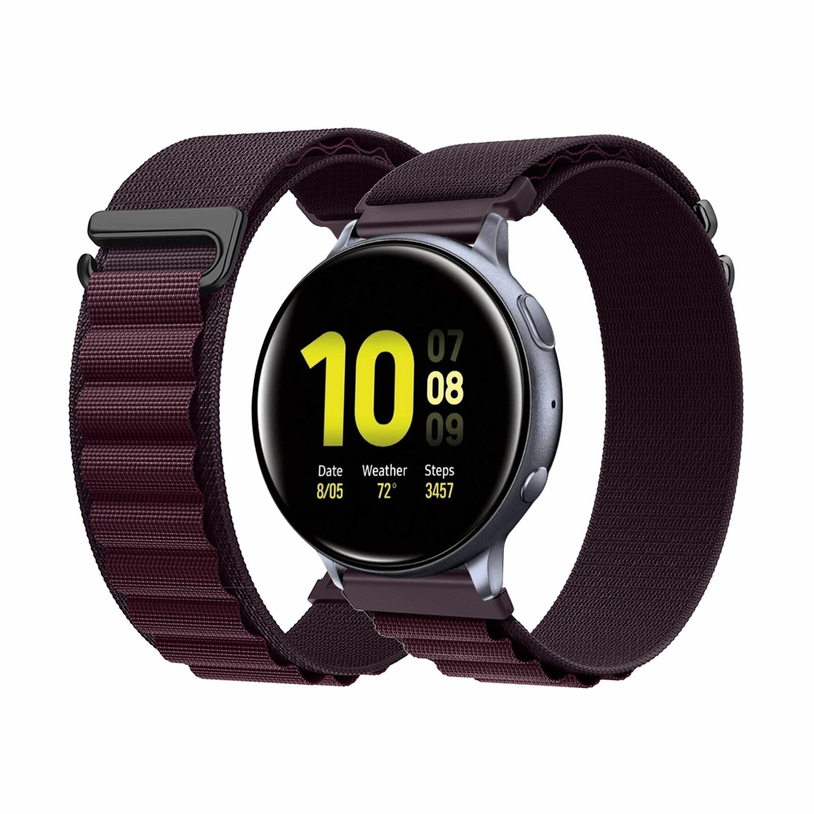 Nylon Плетеный ремешок для Samsung Galaxy Watch Active 1/ 2 40mm 44mm, Alpine Loop браслет с G-крючками