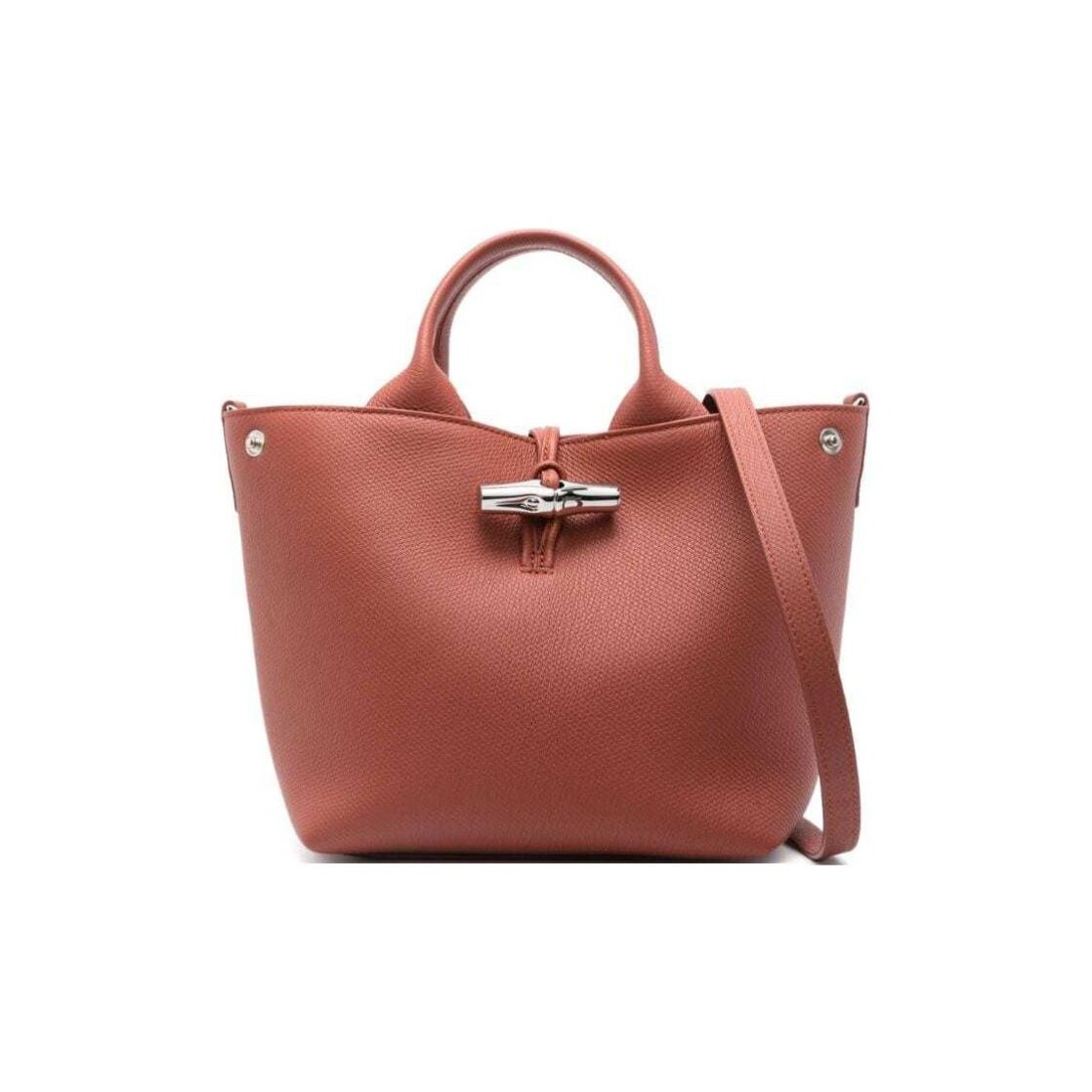 Сумка Longchamp, фактура плетеная, каштановый — фото 1