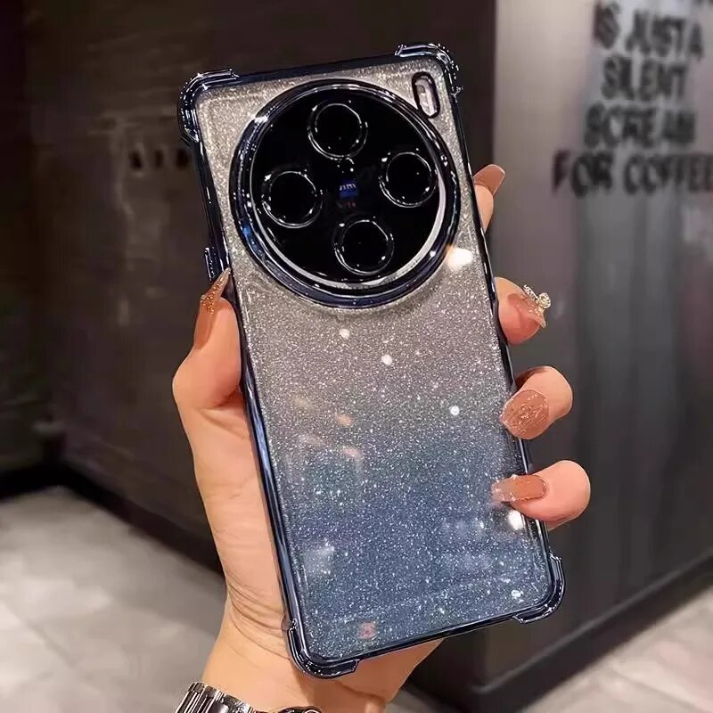 Чехол для VIVO X300 Pro AirBag, противоударный силиконовый чехол с живо X300 Про, Синий, blue