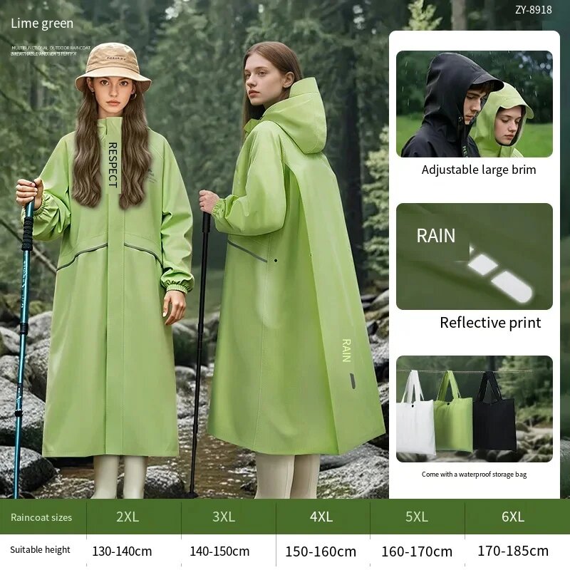 Зеленый плащ-дождевик Lime Green 3XL
