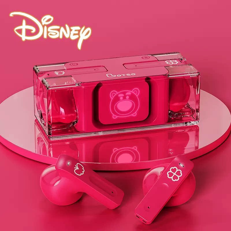 Беспроводные наушники Disney с шумоподавлением, совместимые с Apple и Huawei, мишенька клубника, улучшенная версия,