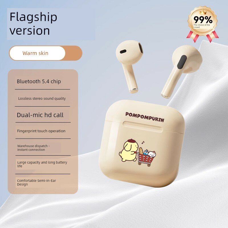 Наушники Sanrio A4 Bluetooth, беспроводные, для занятий спортом, с привлекательным дизайном в стиле мультфильмов,