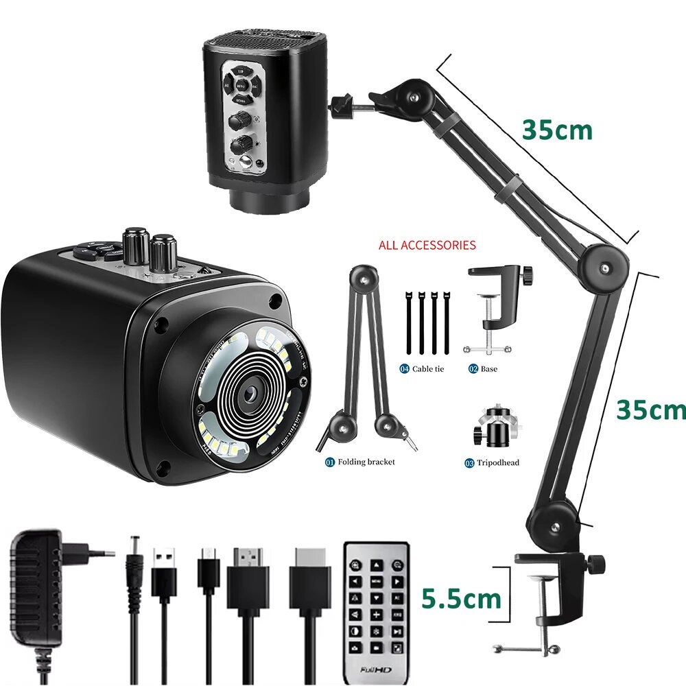 Nice-power Цифровой микроскоп-камера 4K EU Plug, B Folding Stand Plus