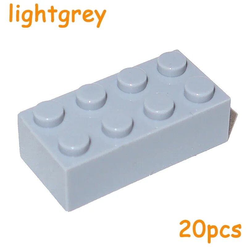 Конструктор 2х4 light-grey (белый) 20 шт