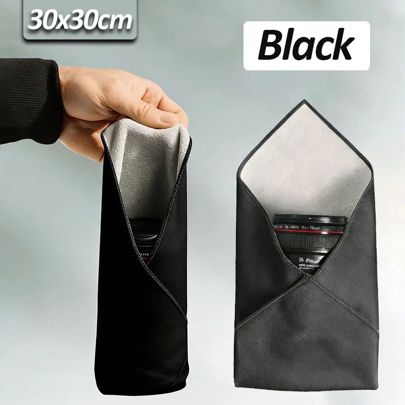 Черный чехол для объектива камеры 30x30 см