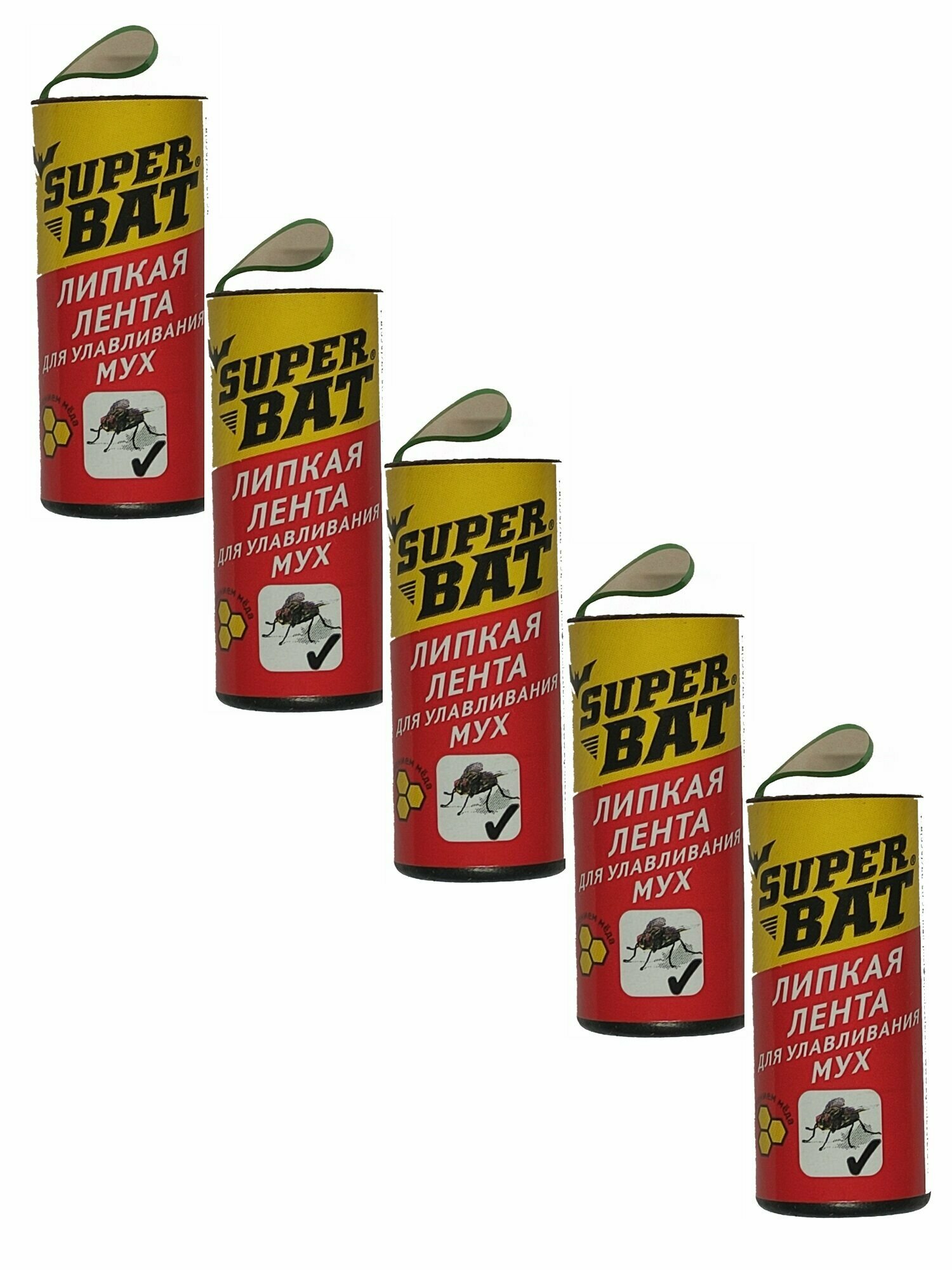 SuperBAT Мухоловка липкая лента 5 штук.