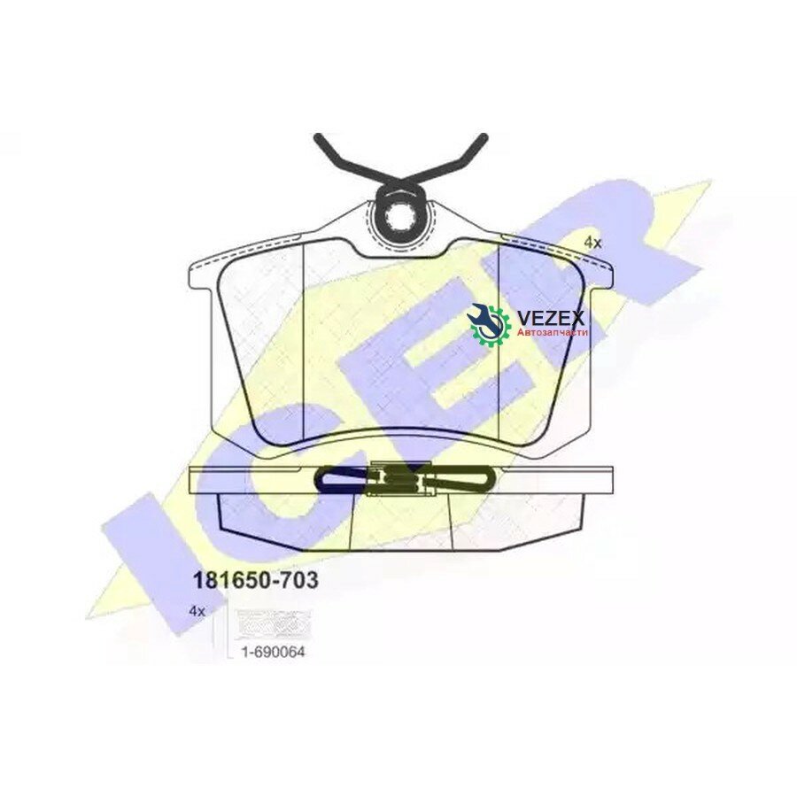 ICER 181650703 181650-703 колодки дисковые задние !\ Renault Scenic 1.4i-1.9DTi 99-03