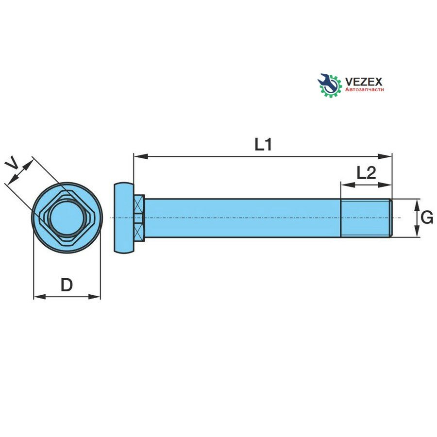 BPW 0334105050 болт полурессоры ! (м) M30x170/40 8.8 \BPW
