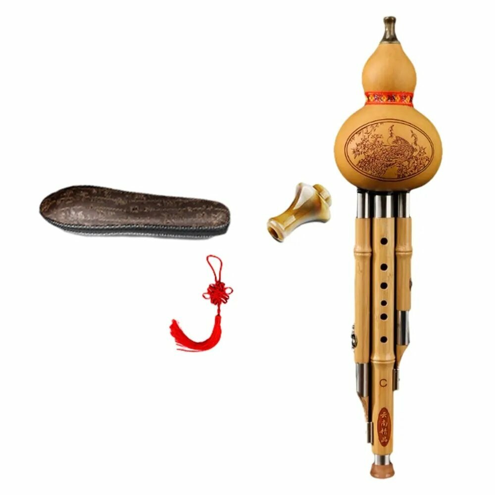 Hulusi Flute Instrument Тыквенная флейта с футляром необязательный