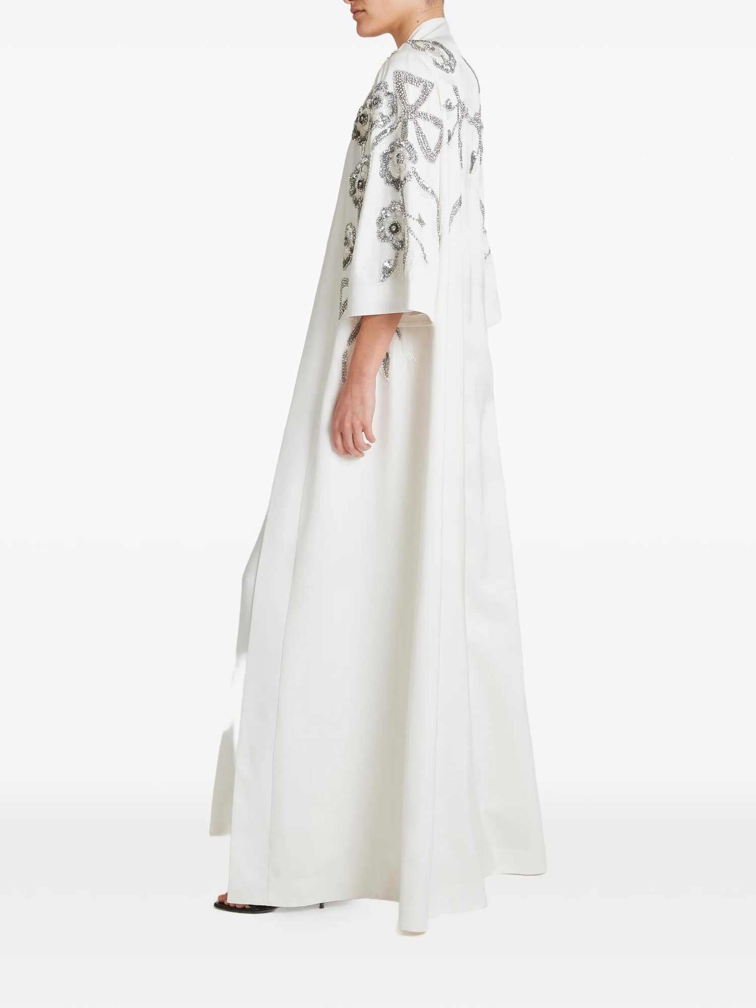 Накидка Temperley London Lana, размер 10, бежевый/белый — фото 1