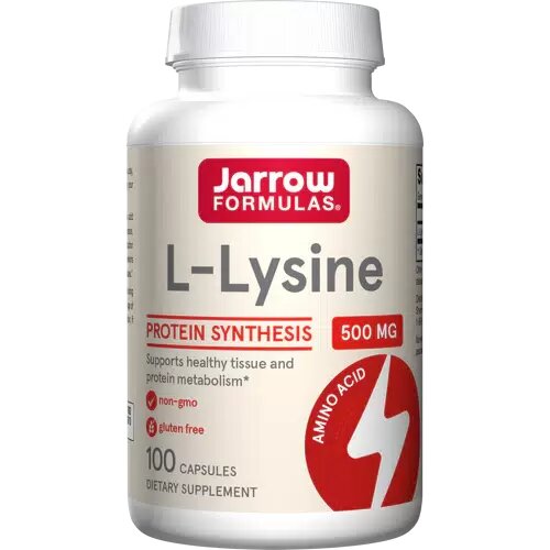 Jarrow Formulas L-Lysine 500 мг 100 капсул. Синтез коллагена и кератина. Произведено в США