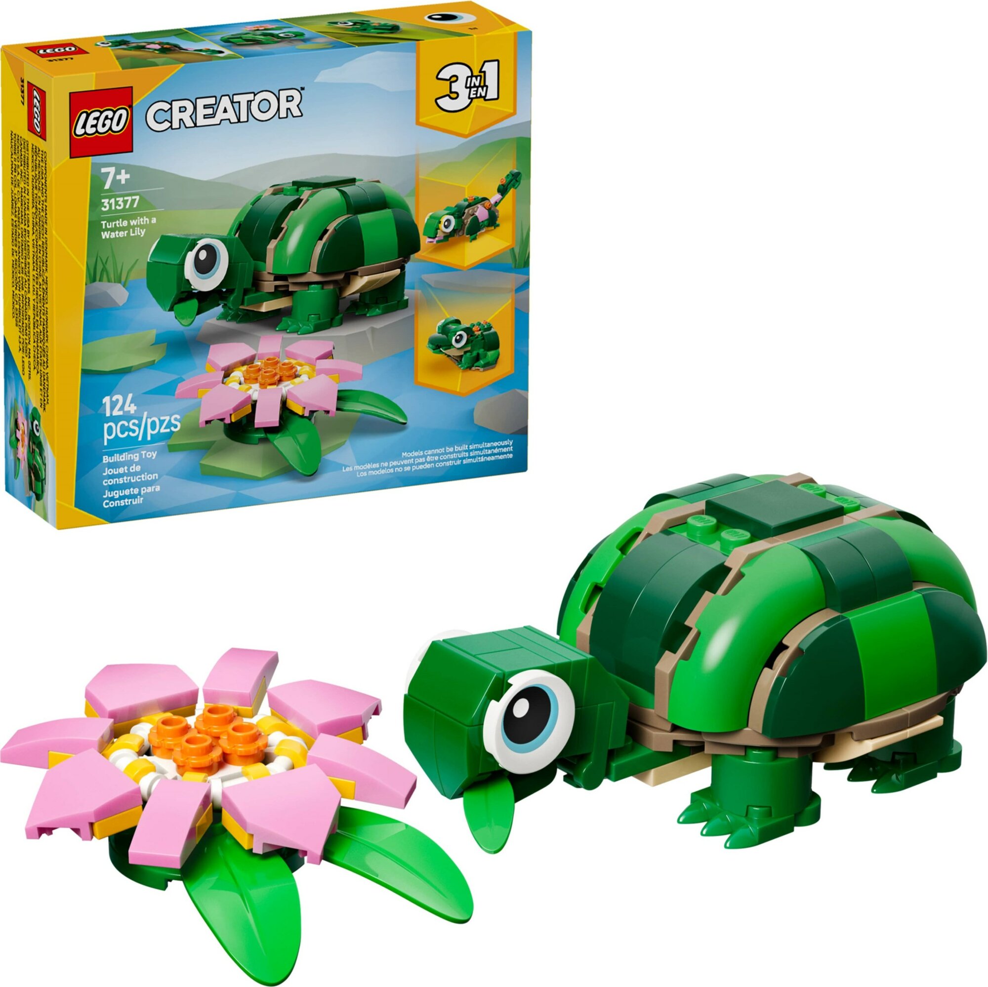 Конструктор LEGO Creator 31377 Черепаха и кувшинка, 124 деталей, возраст 7+,