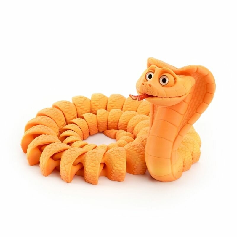 (1 шт) 3D-печатная змея "Кобра" (осень) 48 см