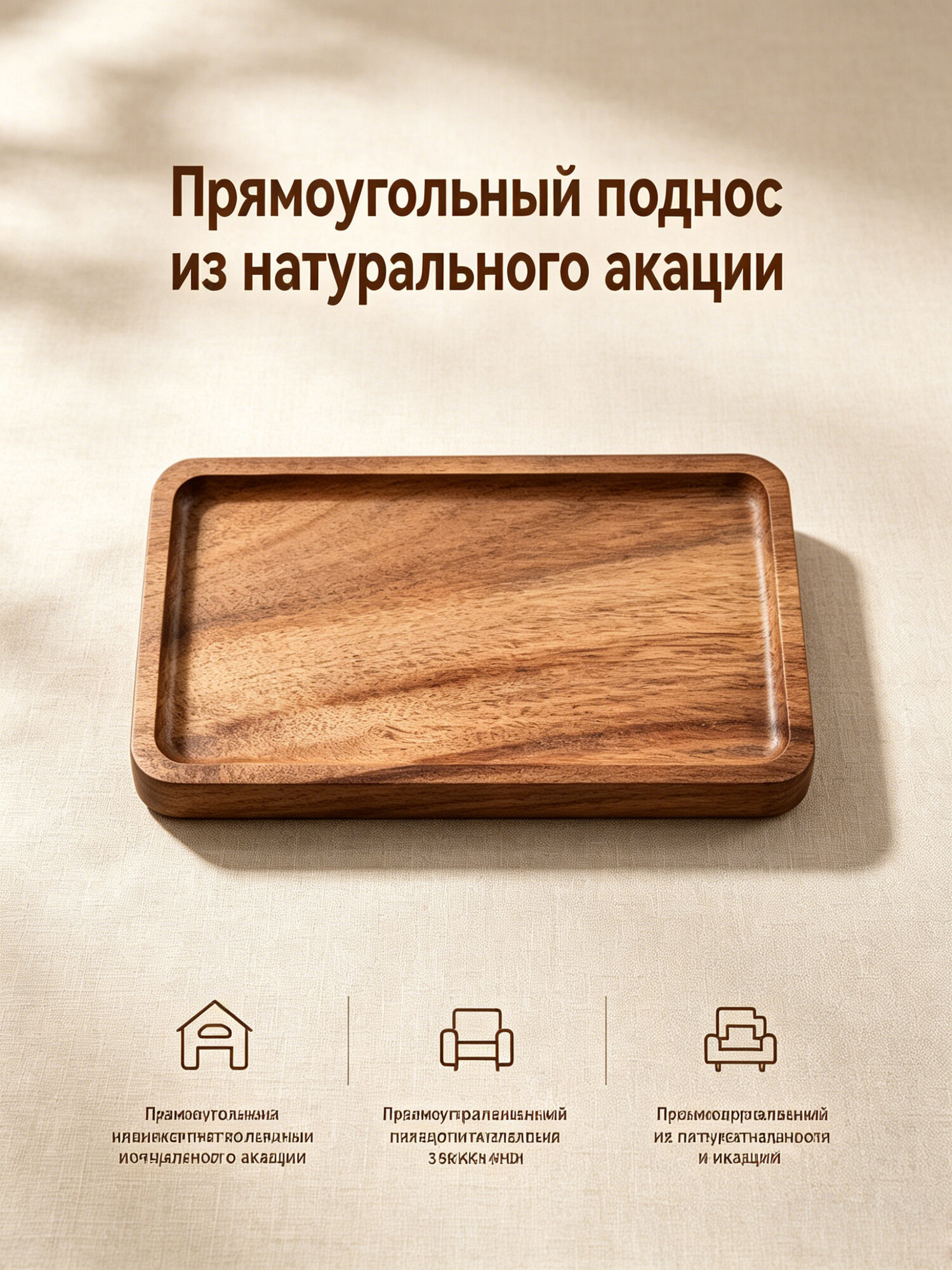 Жизнь на континенте Поднос для закусок, 19 см х 10.8 см, 1 шт для сервировки компактный