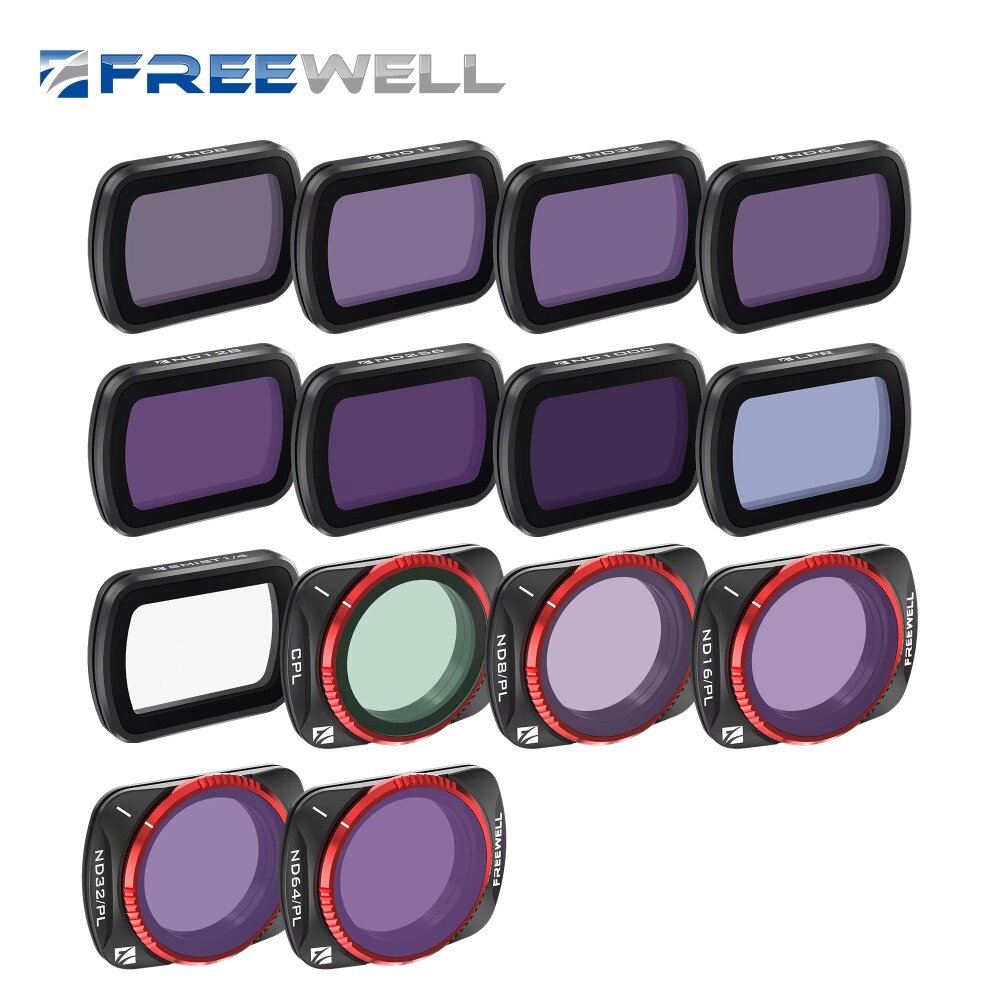 Freewell 14 упаковок фильтров Mega Filter Kit ND/PL, CPL, Mist 1/4, LPR для Osmo Pocket 4/3