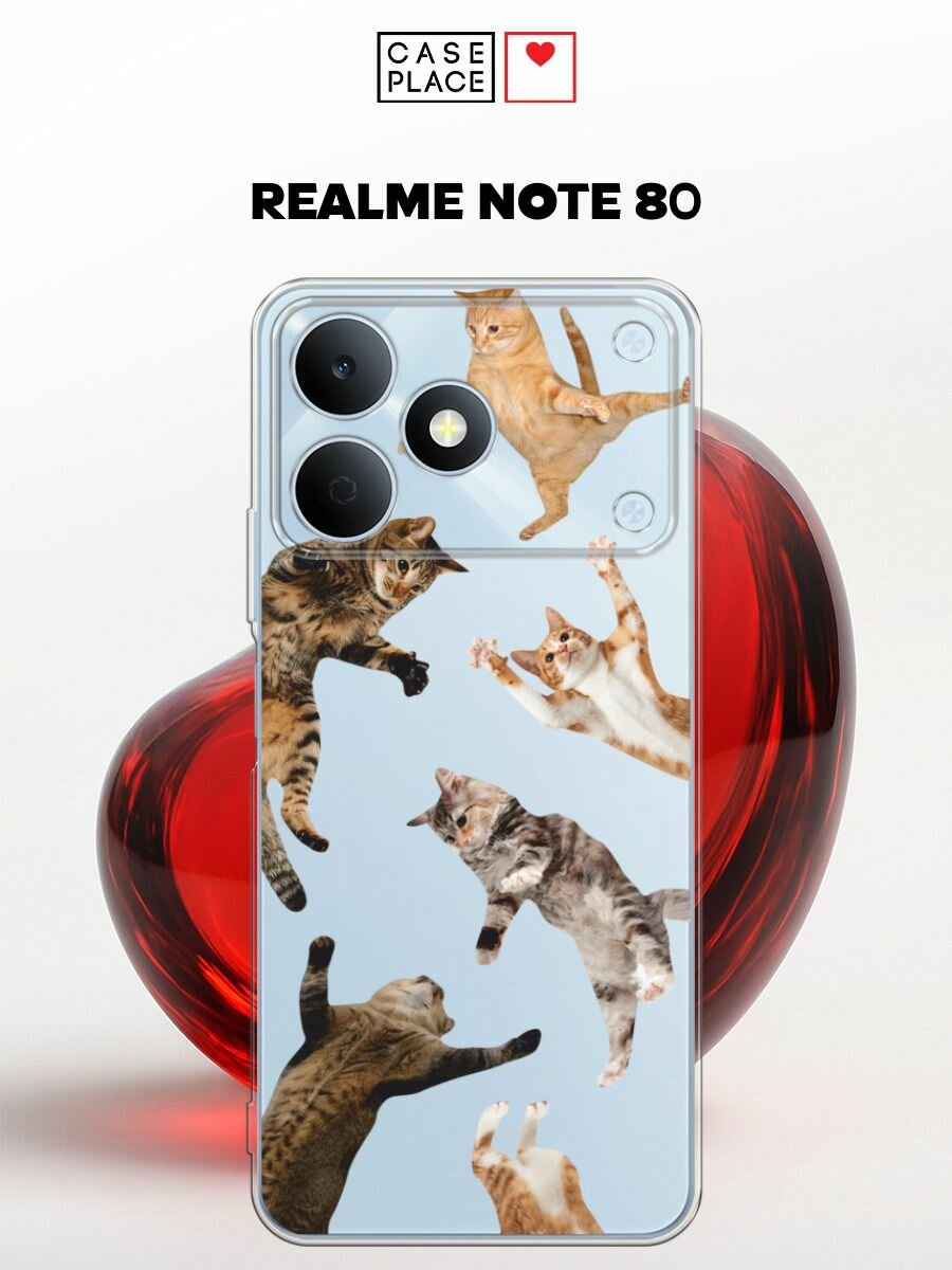Чехол на Realme Note 80 / Реалми Нот 80 с принтом Смешные коты