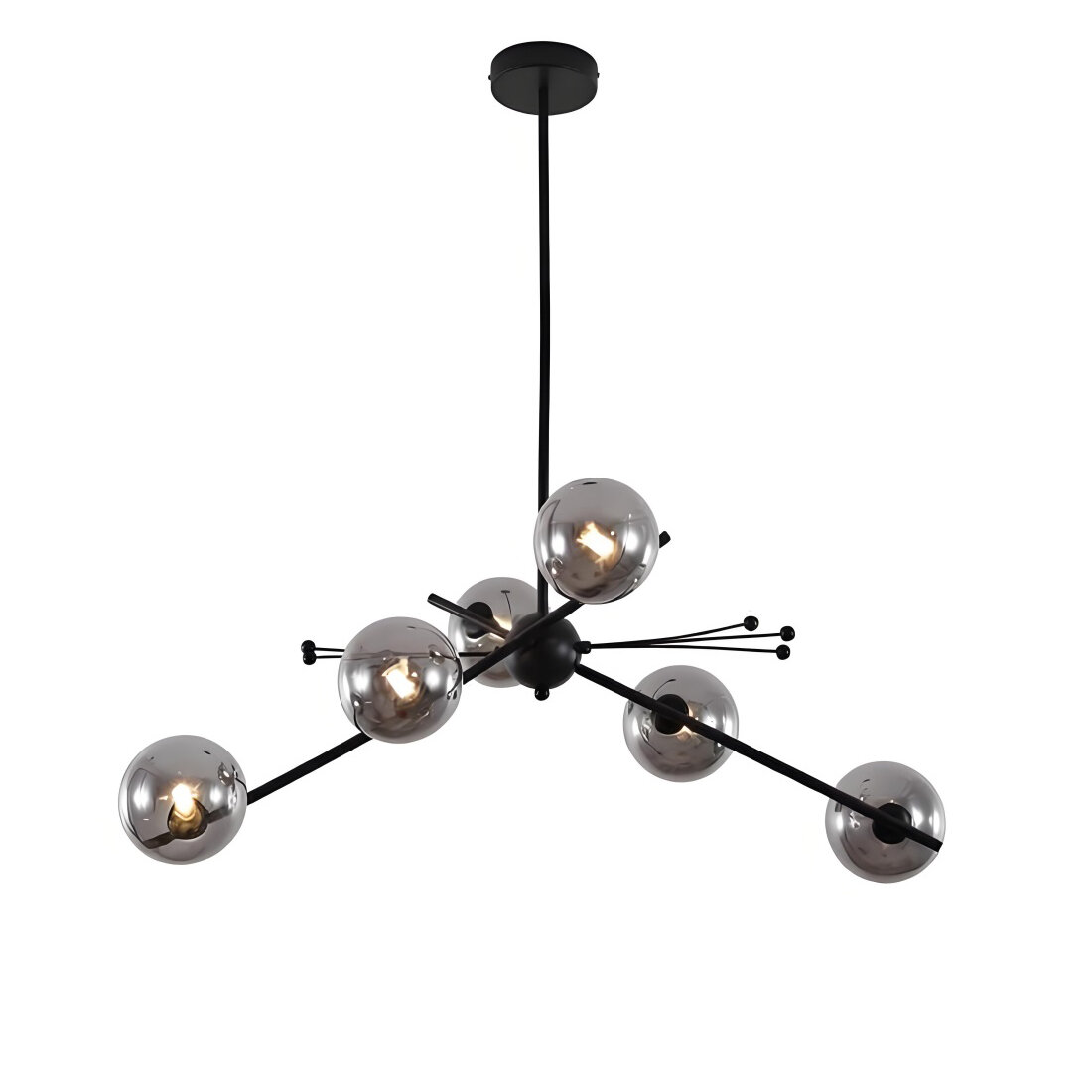 Люстра Delight Collection 9303P 9303P-6 black/smoky, Черный/Дымчатый, G9/G9/led g9/Светодиодная, G9, 6 x 5 Вт.