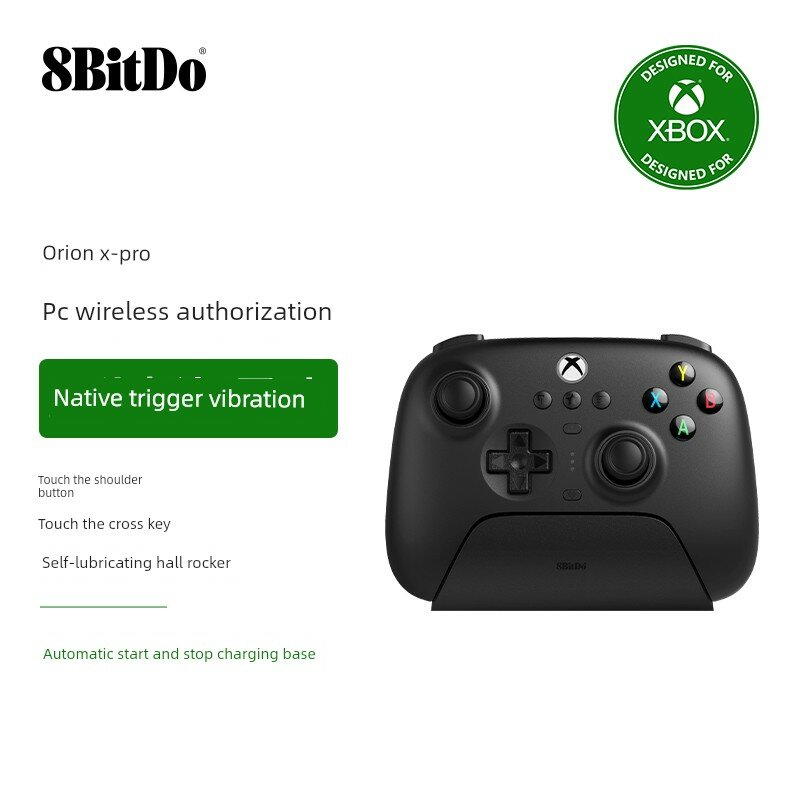 8BitDo Orion X-Pro 3-режимный беспроводной игровой контроллер, официальное разрешение Microsoft, черный цвет,