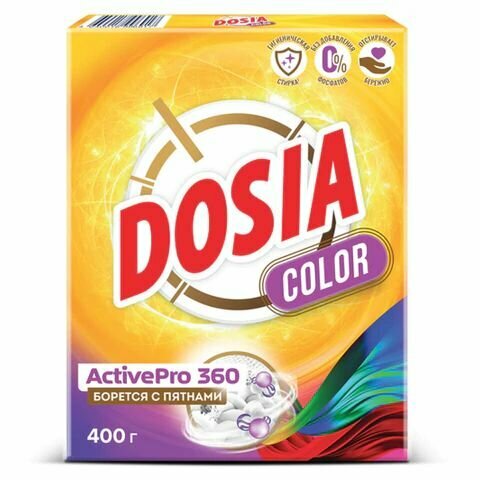 10 шт. Стиральный порошок для всех типов стирки и тканей 400 г, DOSIA "Optima Color", 3265602
