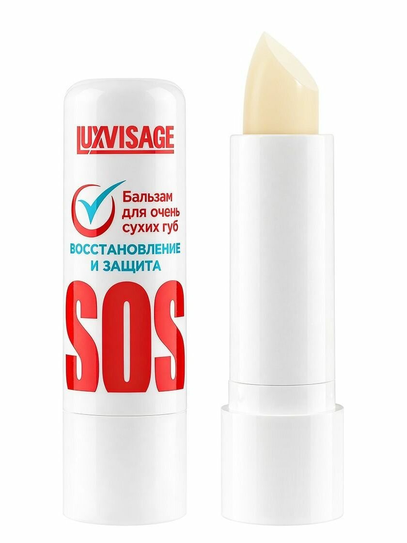 Бальзам для очень сухих губ LUXVISAGE SOS восстановление и защита 3,9 г