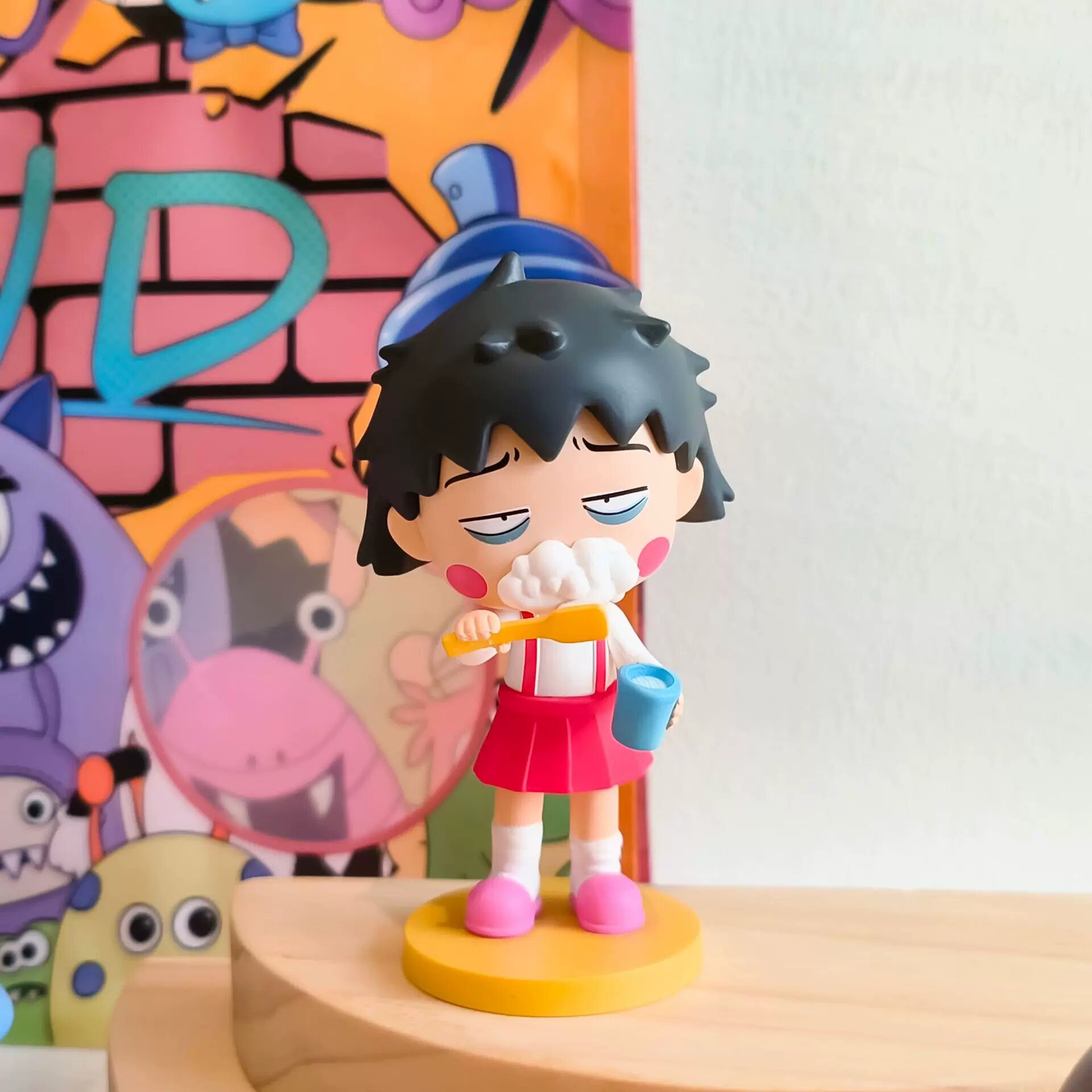 Коллекционная фигурка Chibi Maruko-chan из серии «Забавная жизнь», трендовая игрушка-сюрприз, настольное украшение,
