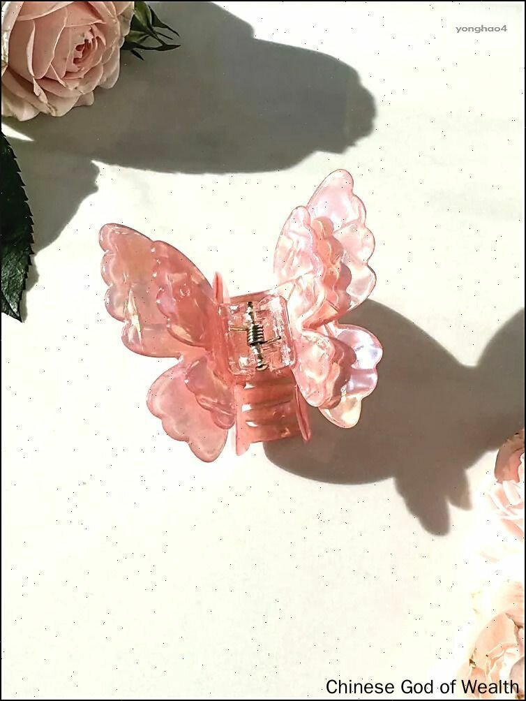 Заколка крабик бабочка Quattro Fly цвета Flamingo