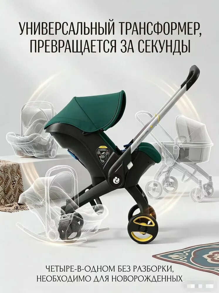 Коляска 4 в 1 для новорожденных, универсальная модульная с 3 режимами трансформации за секунды