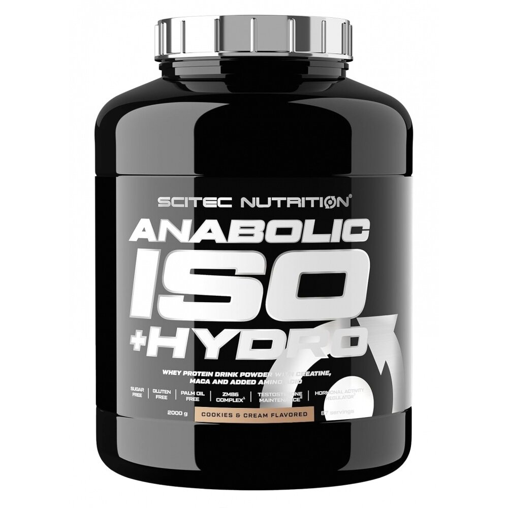 Протеин изолят Scitec Nutrition Anabolic Iso+Hydro, 2000 г, Вкус Cookies & Cream / Печенье и Крем