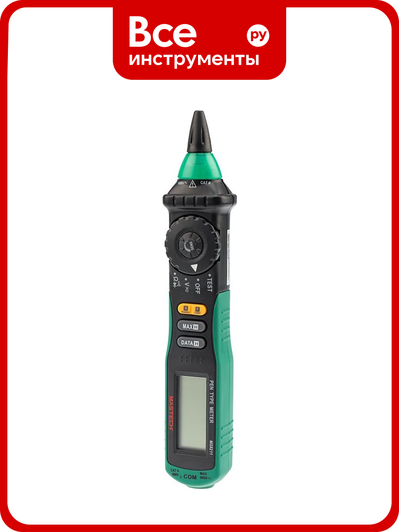 Цифровой мультиметр Mastech MS8211 M127 с измерением переменного напряжения, функцией диод‑теста и защитным холстером