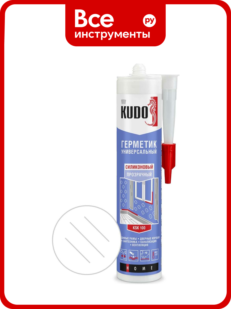 Силиконовый универсальный герметик KUDO прозрачный, 280 мл KSK-100
