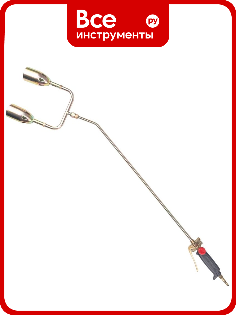 Кровельная газовоздушная горелка Foxweld Корунд ГВК2-1050Р 50 5922, двухствольный пропан‑бутановый тип с ниппелем