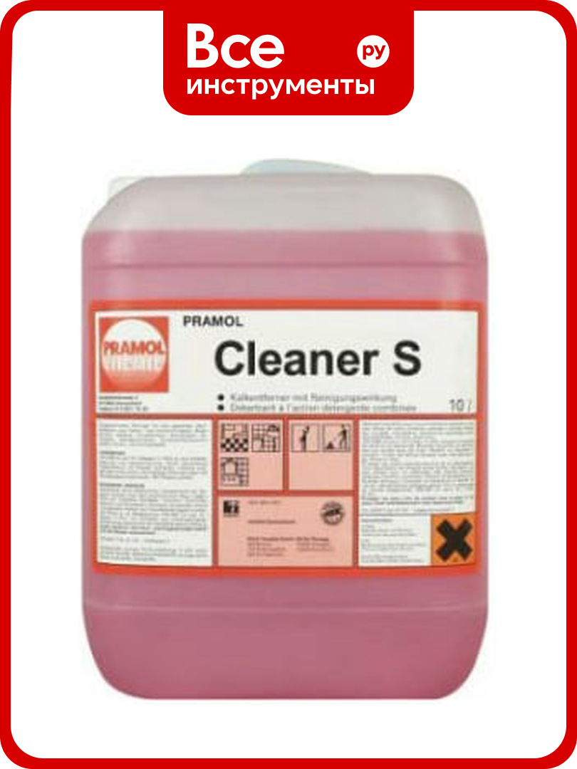 Очиститель кислотный CLEANER S (10 л; без соляной кислоты) Pramol 2575.101 для удаления цементных