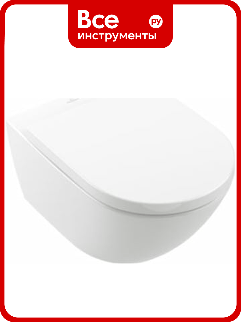 Подвесной унитаз Villeroy & Boch Subway 3.0 шгв 370х560х360 цвет-альпийский белый