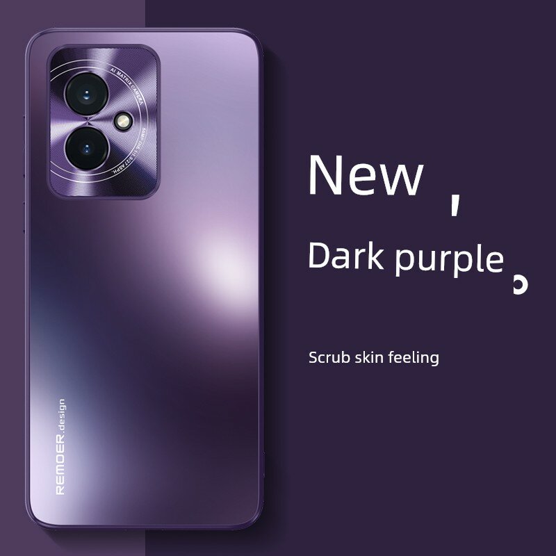 Совместимость с Honor 100, полный чехол с защитой объектива, ударопрочный, матовая поверхность - Фиолетовый