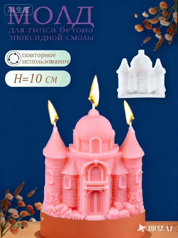 Mолд для гипса/свеча/мыла/саше/заливки эпоксидной смолой, Многоразовый, Рождество новогодний