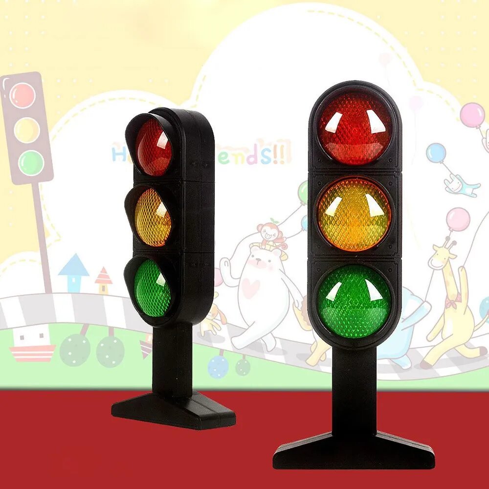 Игрушка светофор пластиковая многофункциональная для детей, черный цвет
