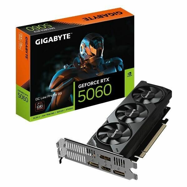 Видеокарта GIGABYTE RTX5060 OC Low Profile 8GB GDDR7 128bit 3xDP HDMI 3FAN LP RTL