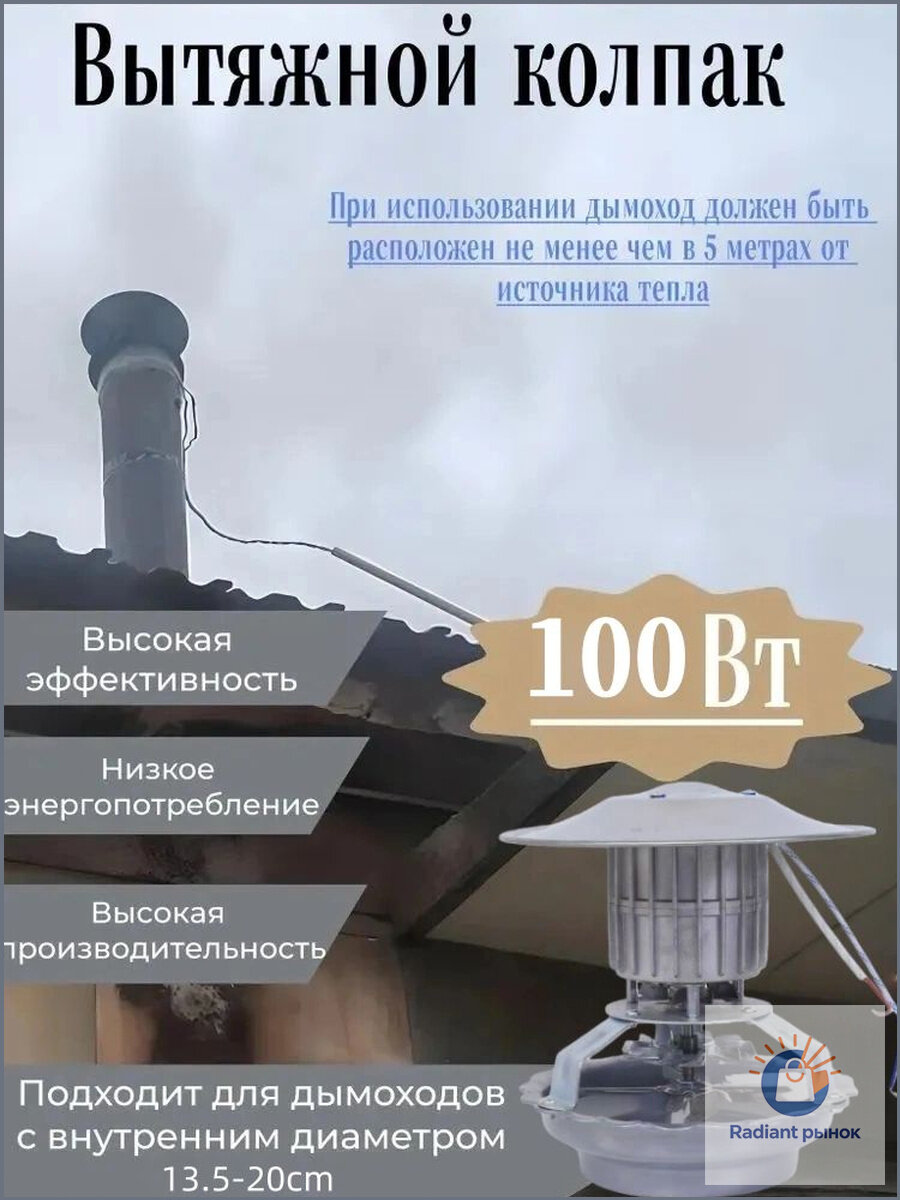 Вентилятор с принудительной тягой220 В мощностью 100 Вт