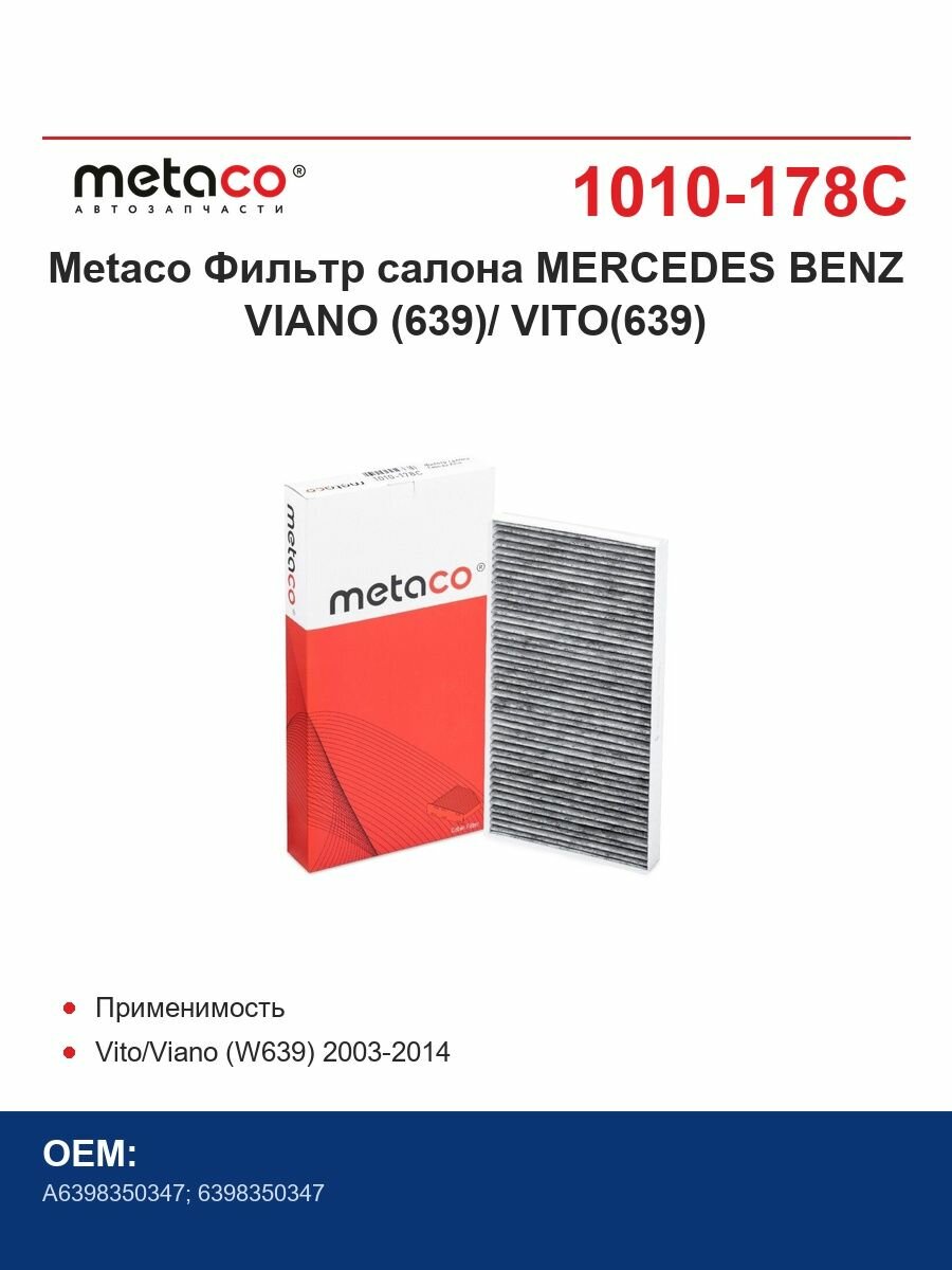 Metaco Фильтр салона MERCEDES BENZ VIANO (639)/ VITO(639)