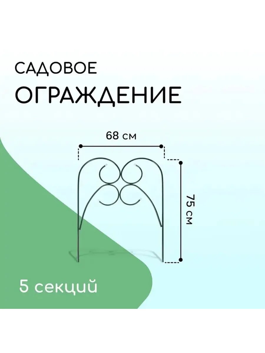 Зеленый металлический заборчик для сада