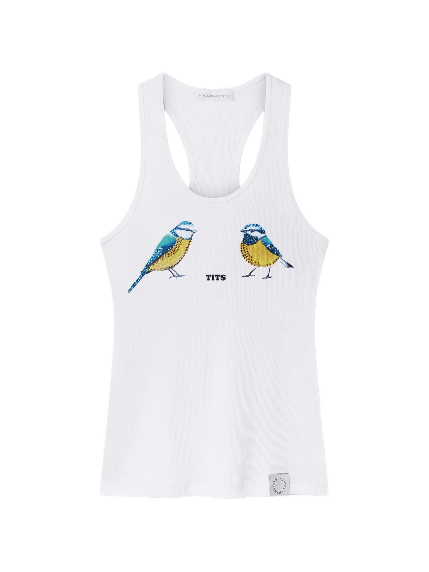 Топ Bird-print ribbed tank top